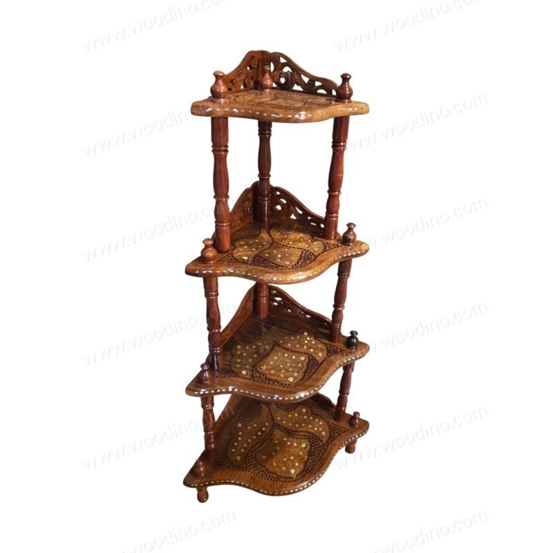 Woodino Sheesham Wood 4-Shelf Folding Corner Stand / Shelf Rack (48 ...
